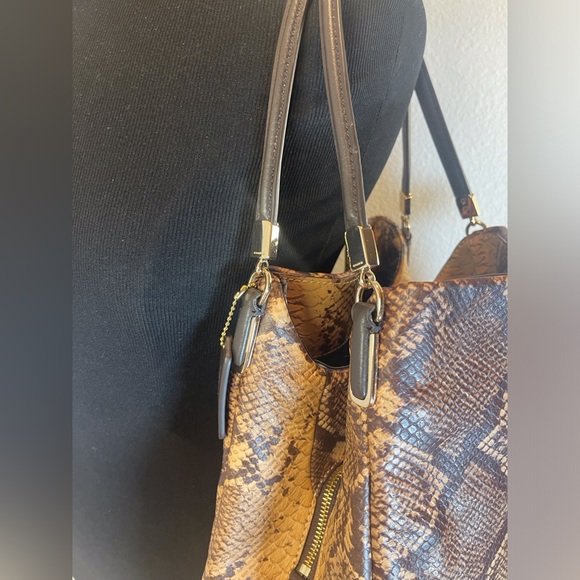 Coach | Bags | Nwt Coach Snake Phoebe Embossed Leather Shoulder Tote ...